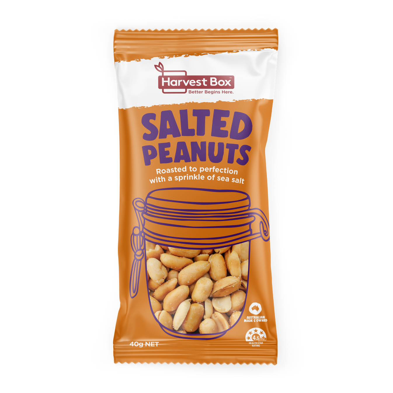 Salted Peanuts 40g x 10 Thin Packs – Harvest Box